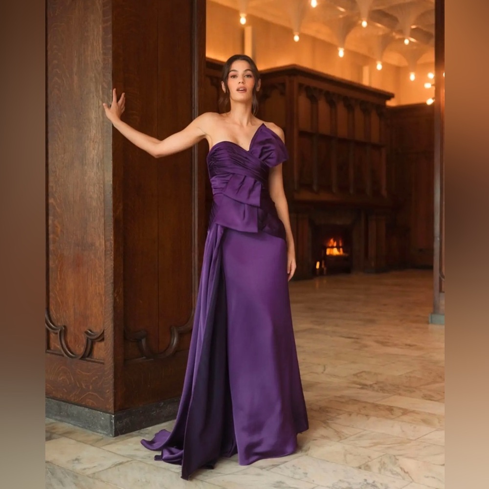 Mac Duggal Strapless Bow Front Detailed Gown - Gem